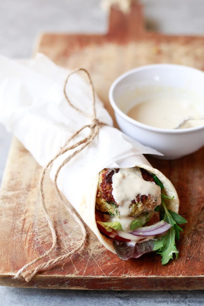 Easy Falafel Wrap Recipe with Tahini Sauce