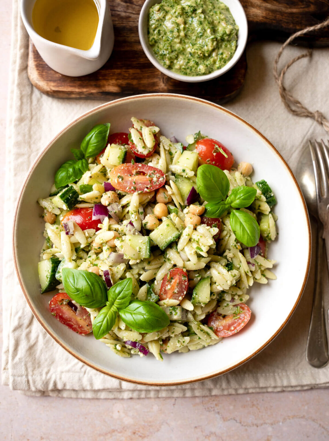 Summer Pesto Orzo Salad