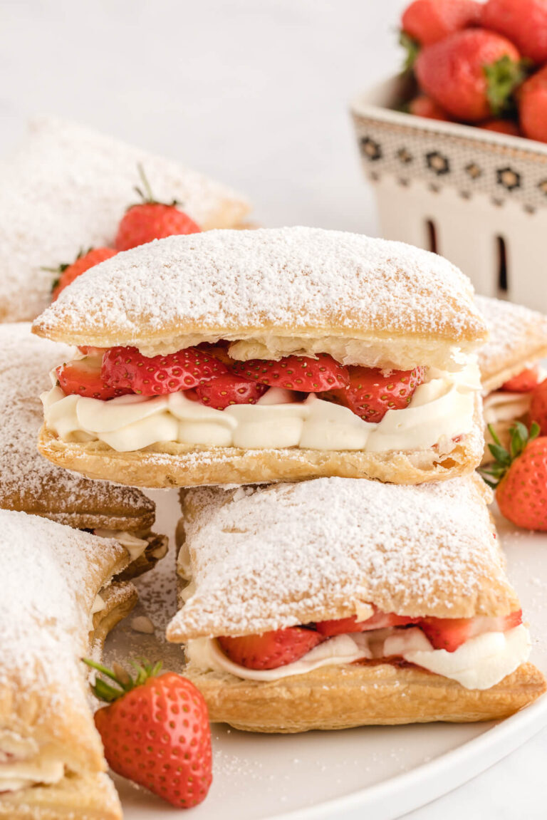 Napoleon Dessert - Strawberry Puff Pastry Napoleons