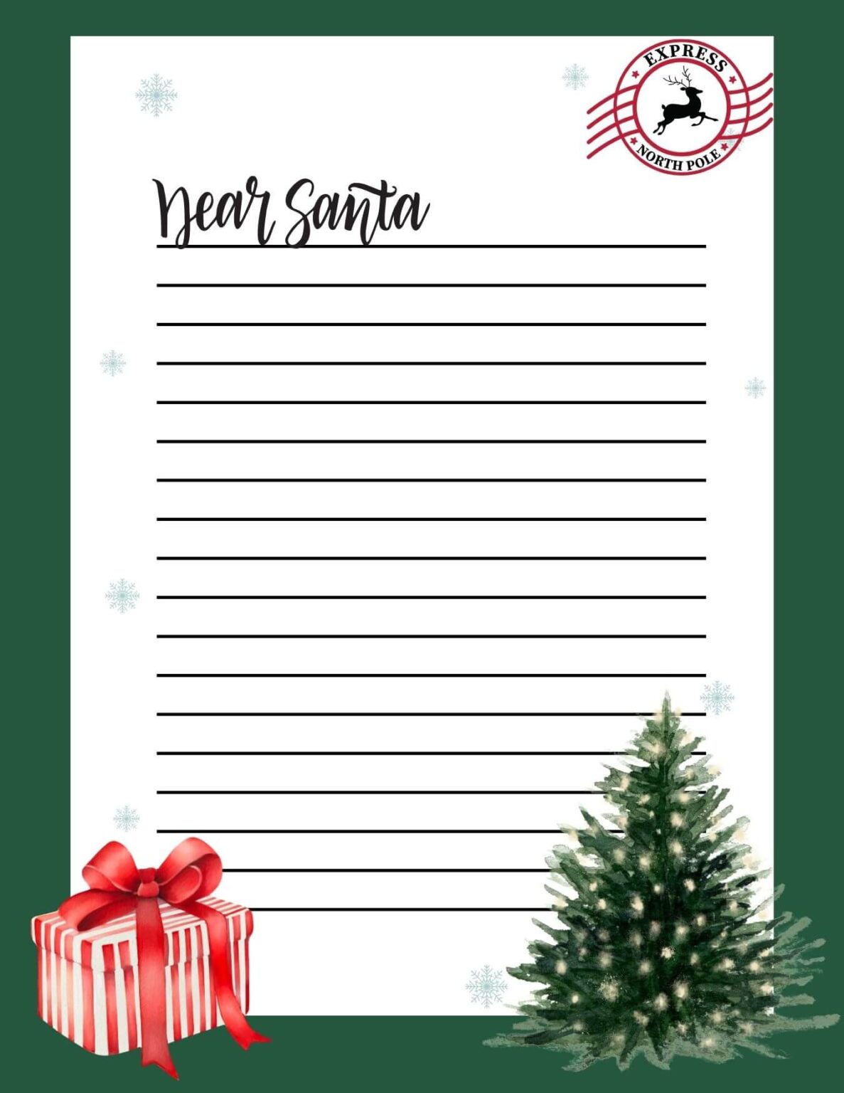Letter to Santa Template - Free Printable Dear Santa Letters