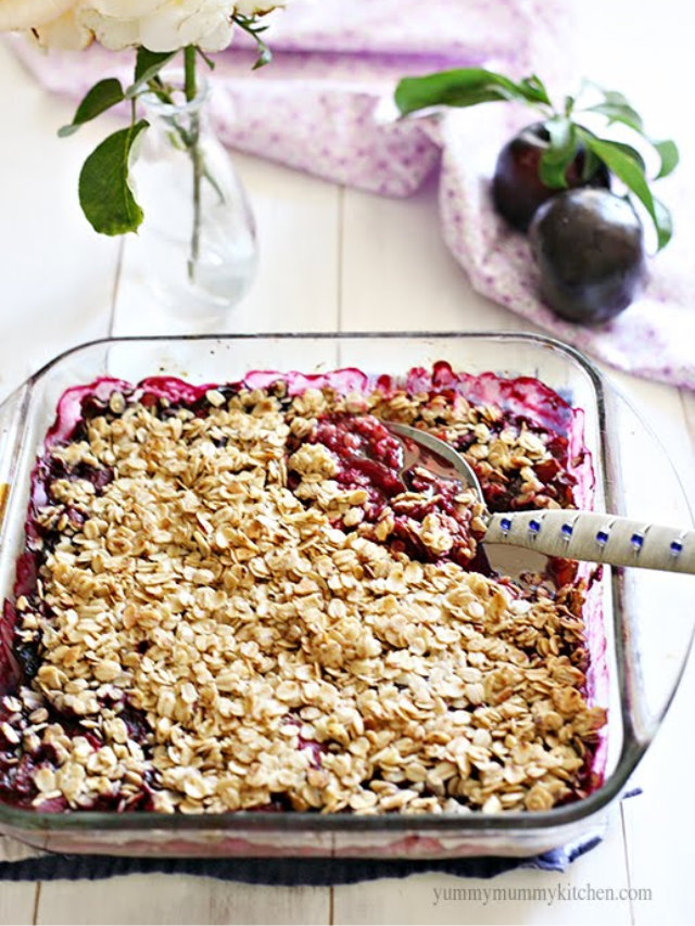 No Sugar Added Plum Berry Crisp Story - Yummy Mummy Kitchen