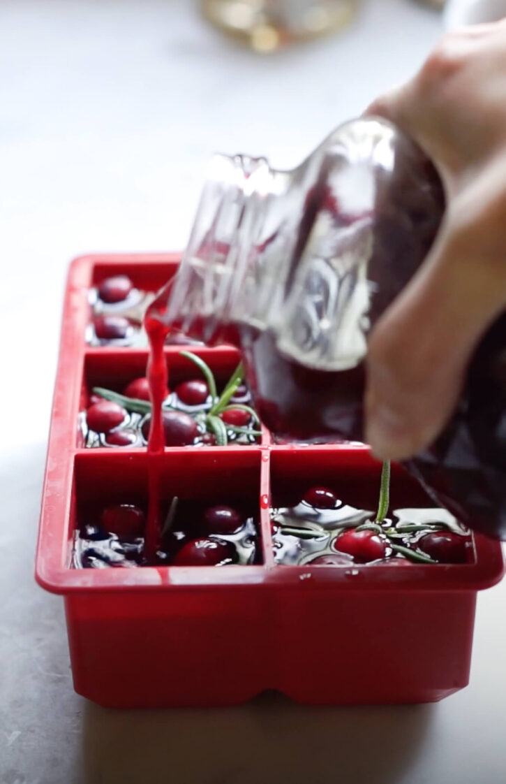 Christmas Cranberry Ice Cubes for Festive Drinks