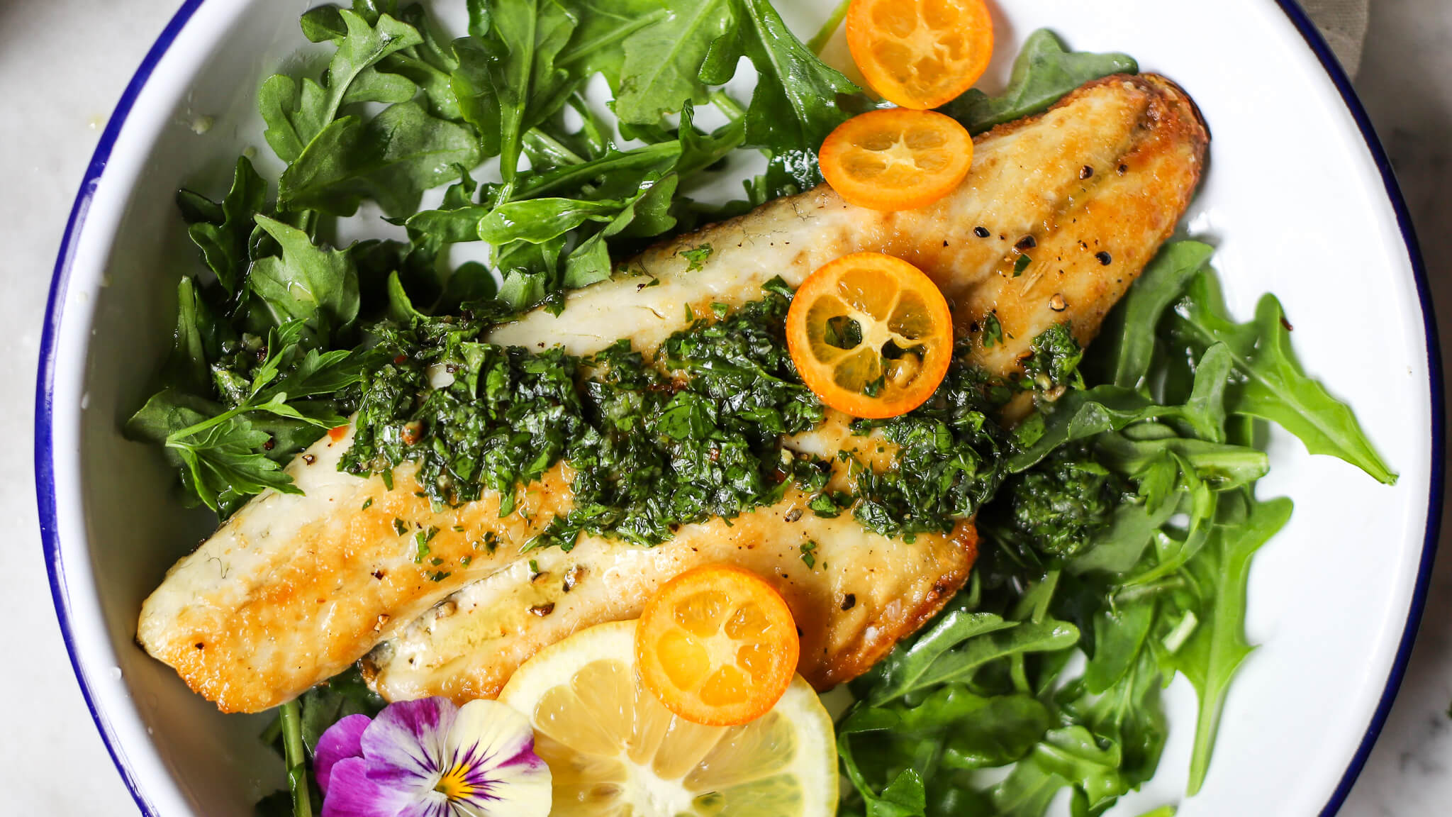 Pan Seared Branzino Filet Recipe with Gremolata